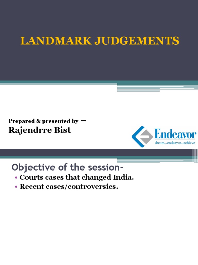 Landmark Judgement | Download Free PDF | Politics Of India | Government ...