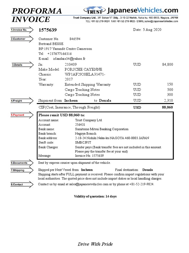 Facture Proforma Voiture 2 | PDF