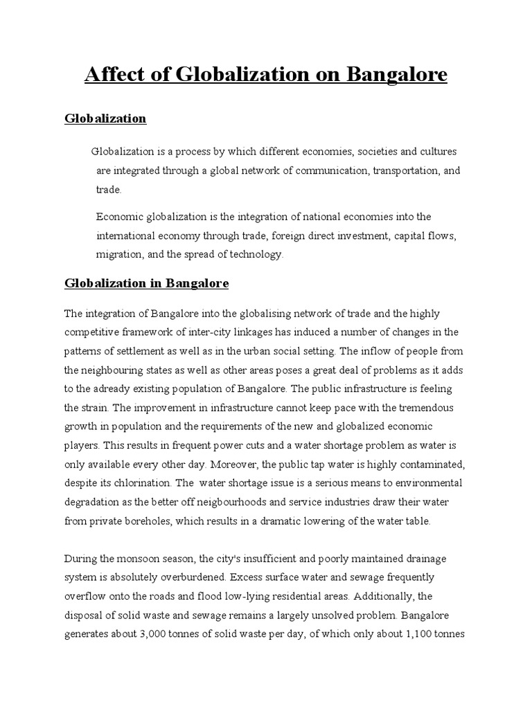 Globalization.... Final Project | PDF | Globalization | Globalization
