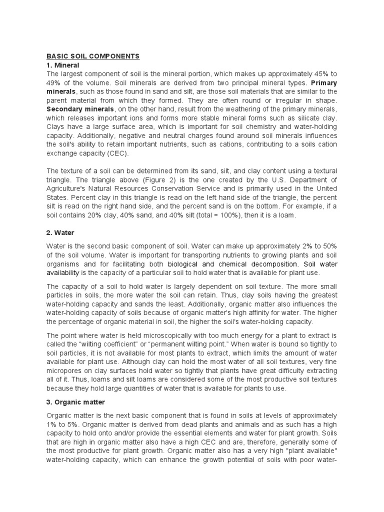Basic Soil Components 1. Mineral: Biological and Chemical Decomposition ...