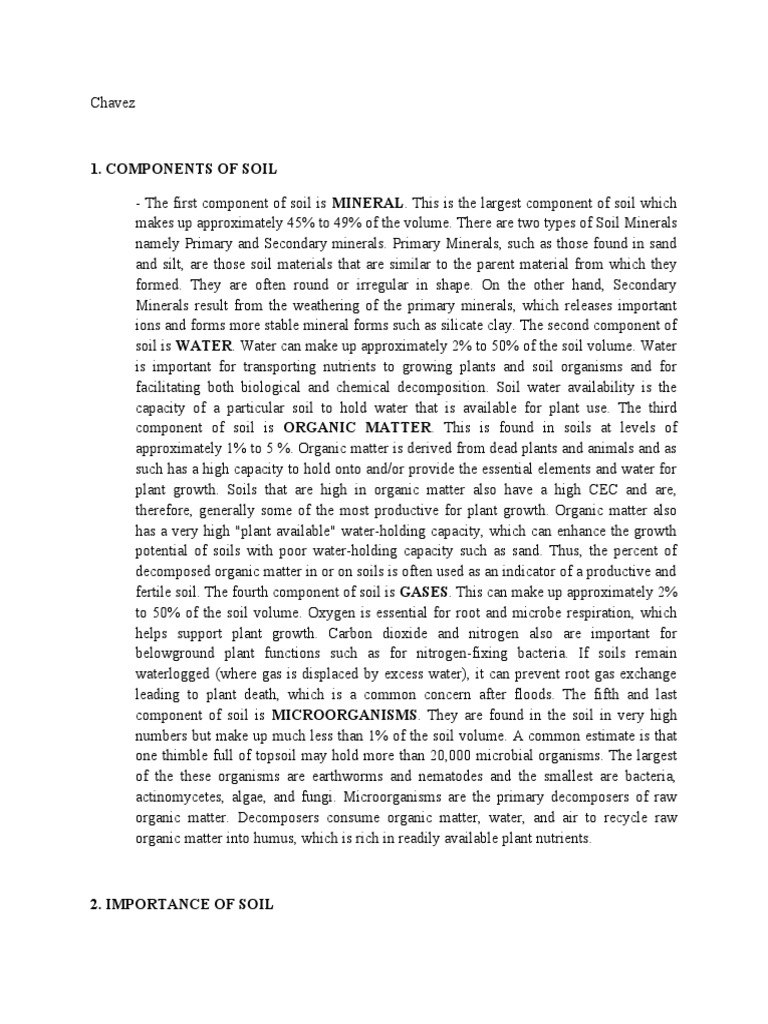 Components of Soil | PDF | Organic Matter | Soil
