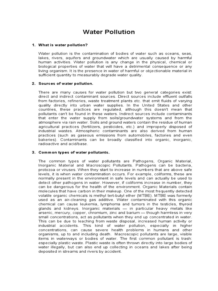 What Is Water Pollution? | PDF | Water Pollution | Pollution