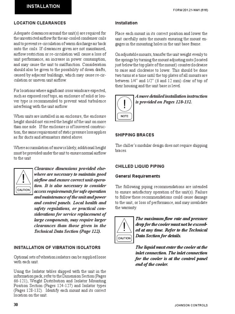Location Clearances Installation: FORM 201.21-NM1 | PDF | Duct (Flow ...