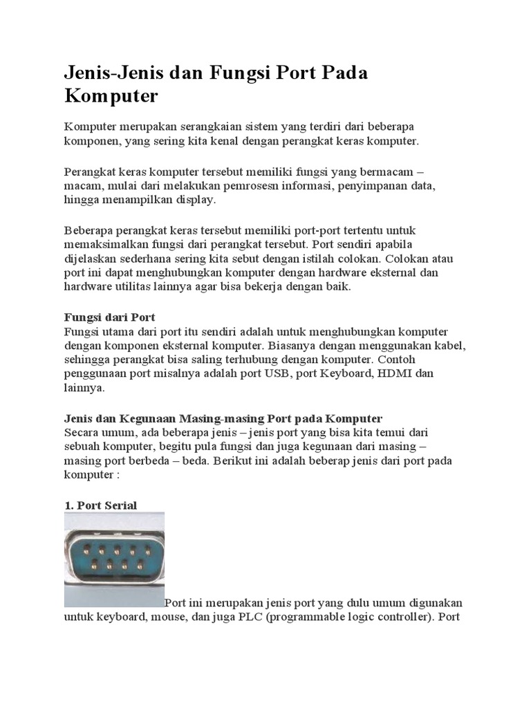 Jenis Port | PDF | Teknologi & Rekayasa