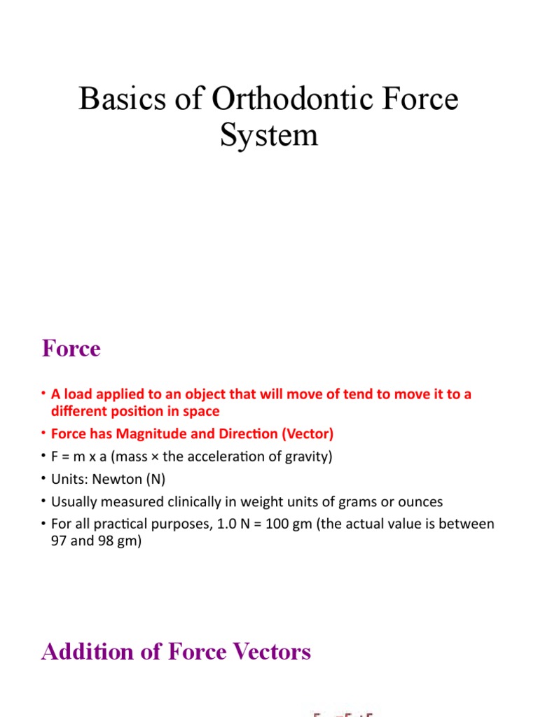 Lec. 18. Basics of Orthodontic Force System | PDF | Rotation Around A ...