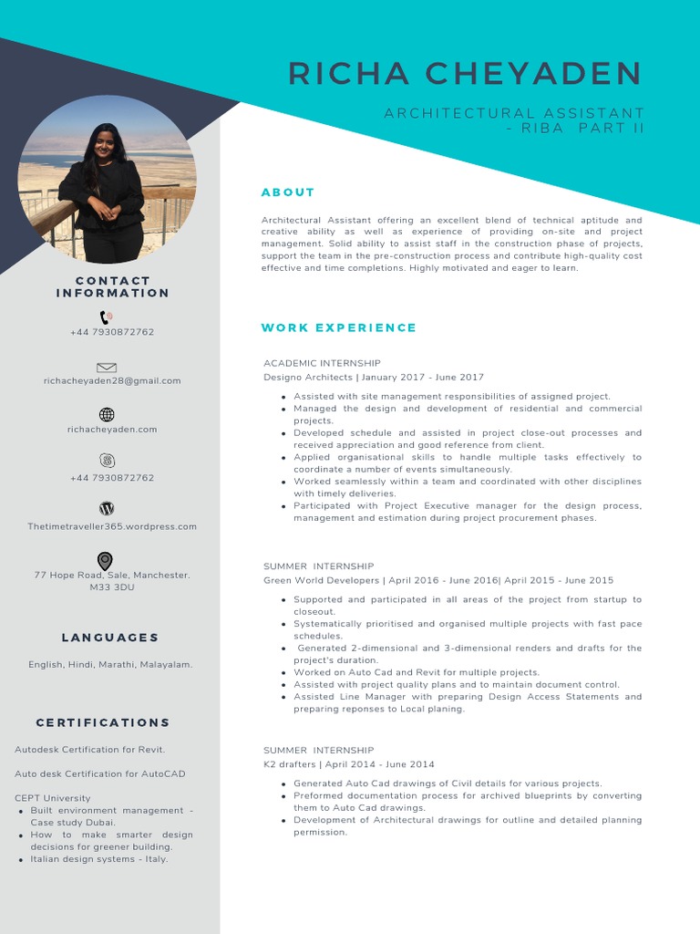 Richa Cheyaden: Architectural Assistant - Riba Part Ii | PDF ...