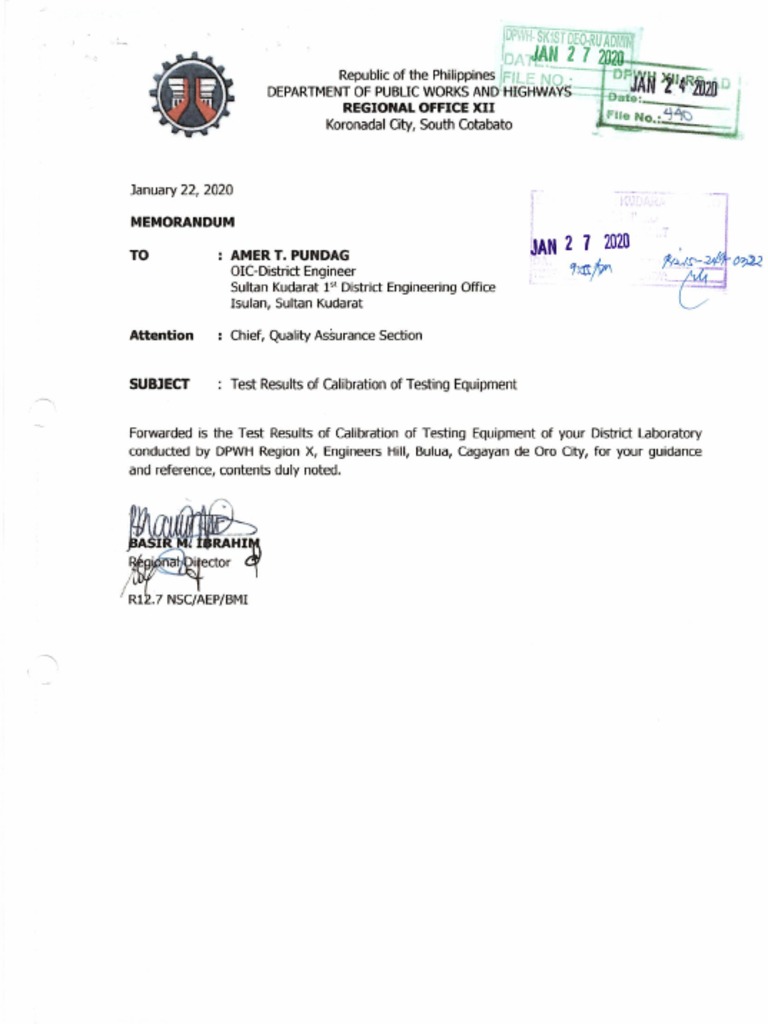 Updated Calibration Certificates | PDF