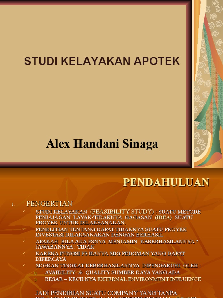Studi Kelayakan Apotek | PDF