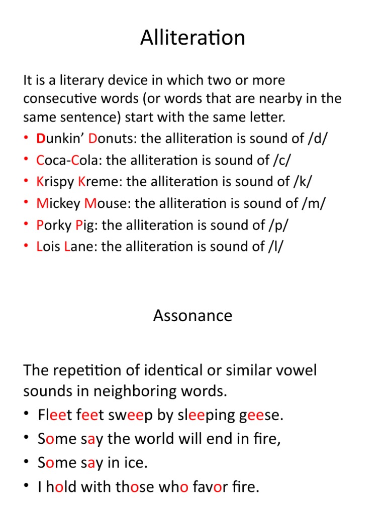 Alliteration, Assonance | PDF