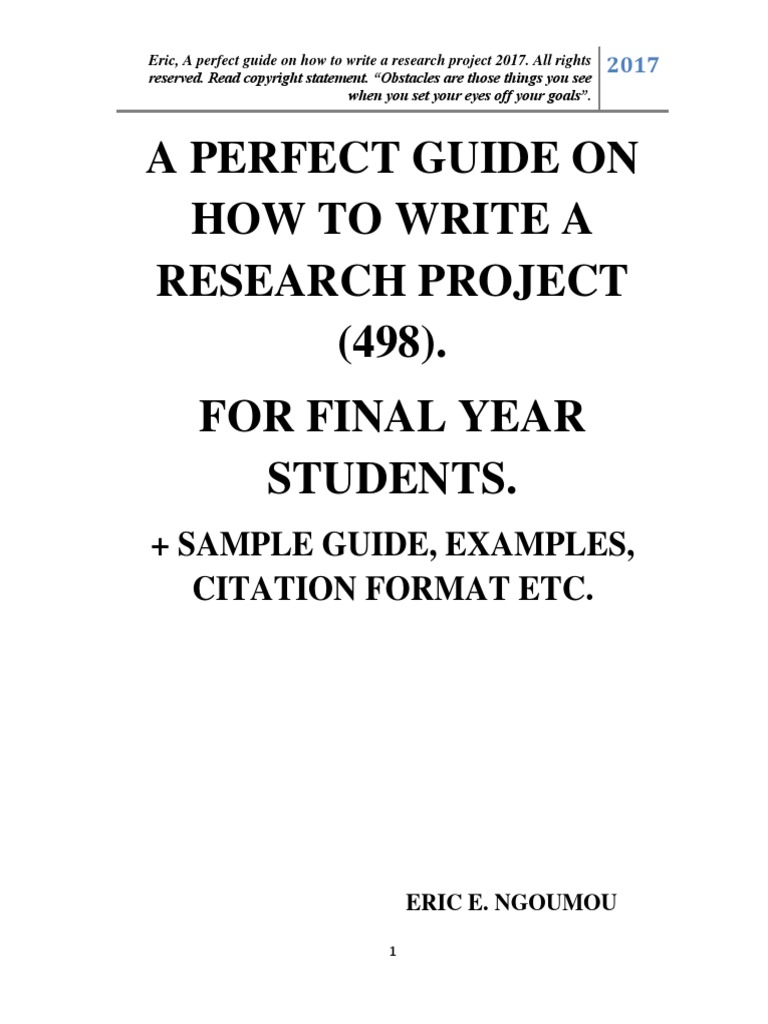 A Perfect Guide On How To Write A Research Project1-1 | PDF ...