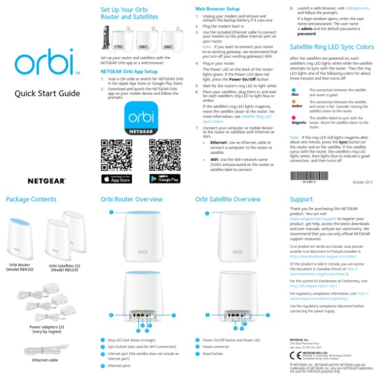 Netgear Orbi RBK23 Quick Start (EN) | PDF | Mobile App | Wi Fi