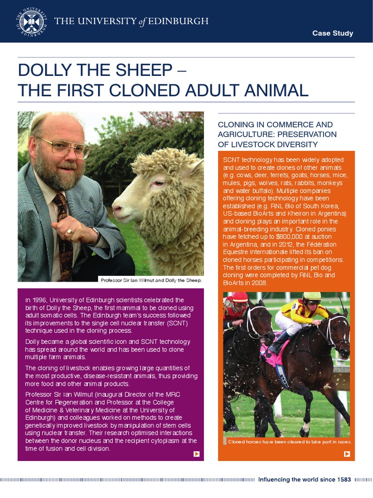 Dolly The Sheep The First Cloned Adult Animal | PDF | Cloning | Life ...