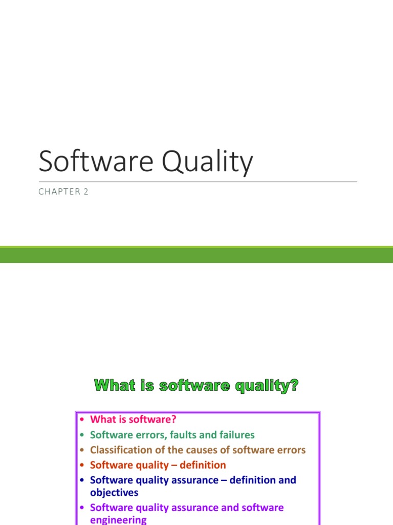 Software Quality Assurance Objectives & Causes | PDF | Software Bug ...