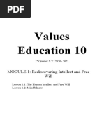 MODULE 9 Values Education | PDF | Self Esteem | Psychological Concepts