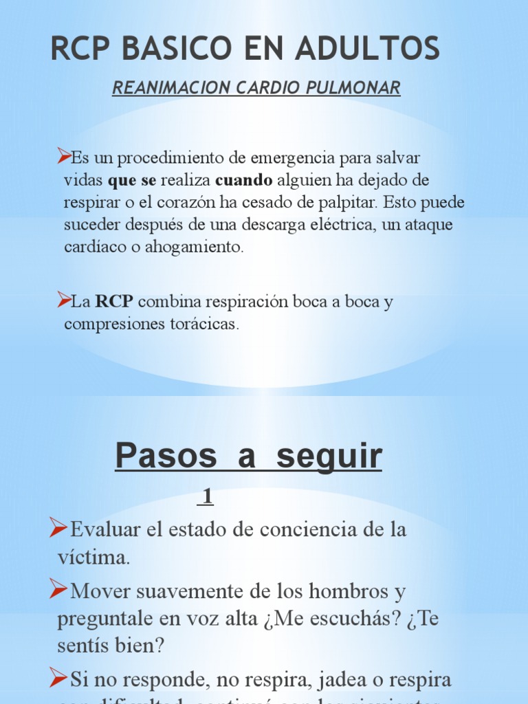 RCP Basico en Adultos | PDF