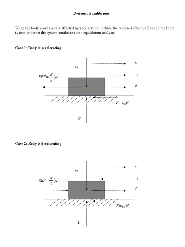 Dynamic Equilibrium | PDF | Friction | Acceleration
