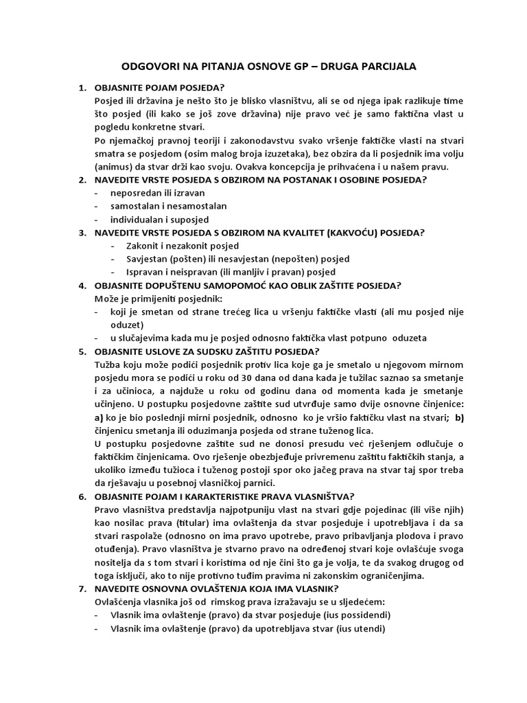 Osnove Građanskog Prava-Skripta | PDF