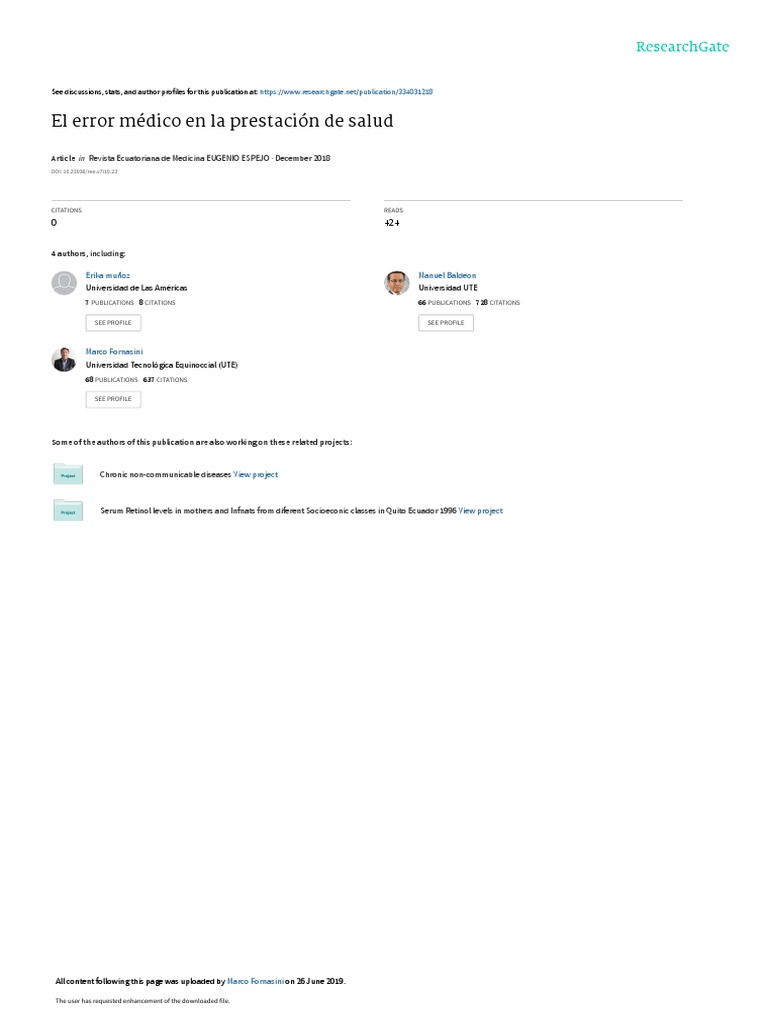 Error Médico en La Presentación de La Salud | PDF | Muerte | Hospital