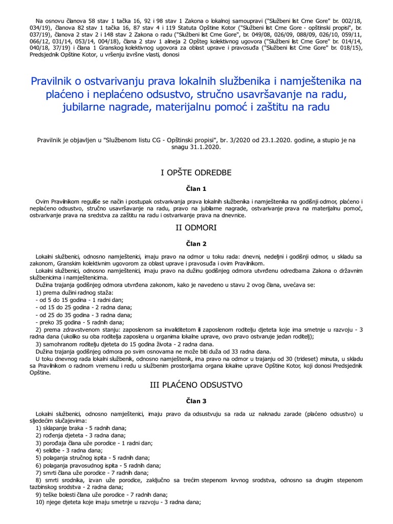 Pravilnik o Ostvarivanju Prava Lokalnih | PDF