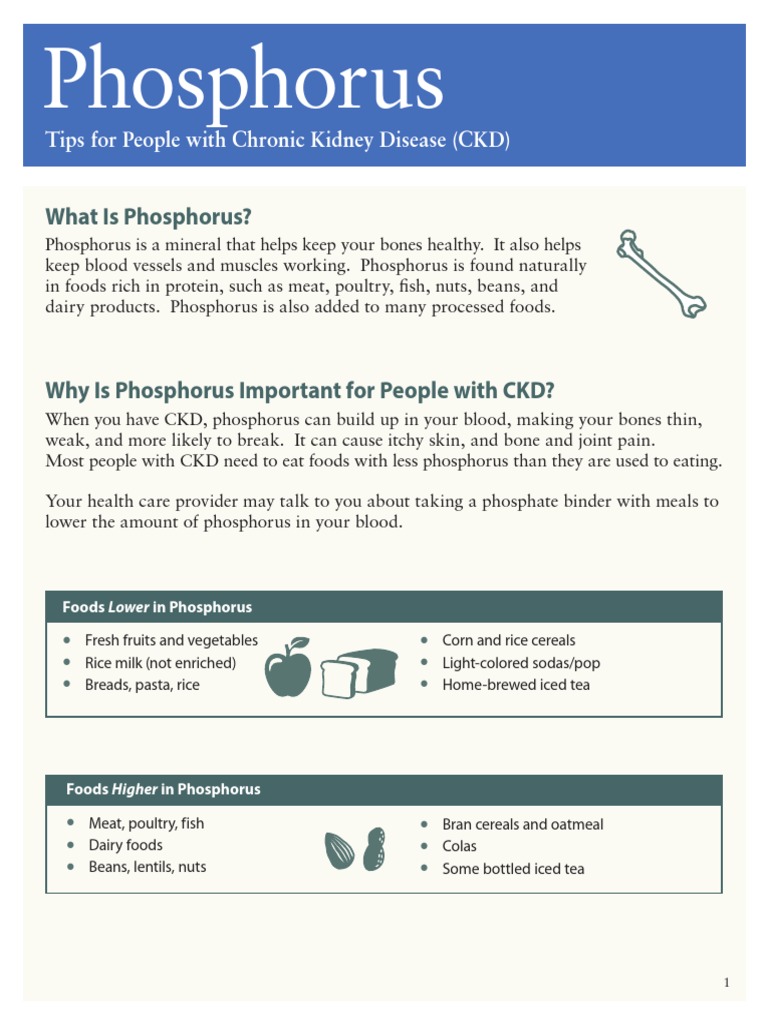 CKD Phosphorus Management Guide | PDF | Foods | Phosphorus