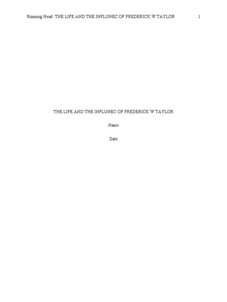 Frederick W. Taylor: Pioneer of Management | PDF | Economies | Labour