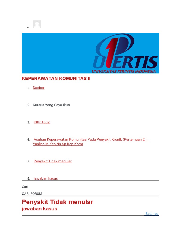 Penyakit Tidak Menular: Keperawatan Komunitas Ii | PDF