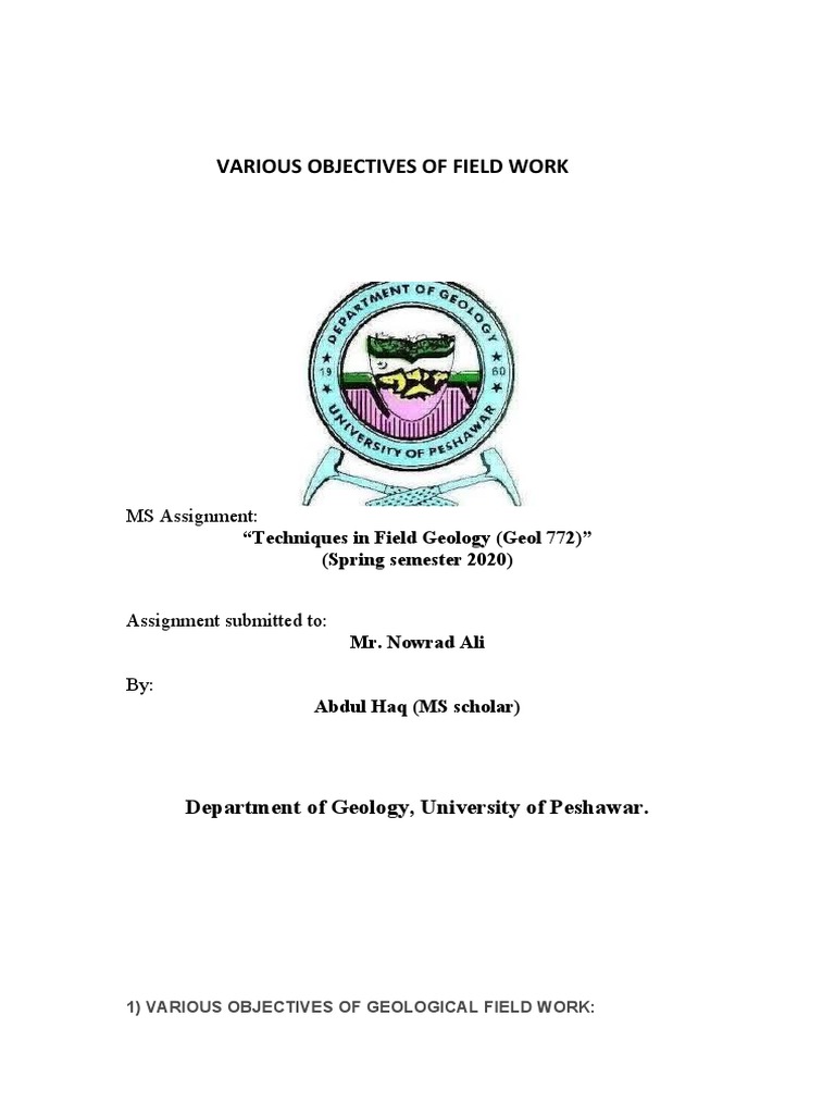 Objectives of Geological Field Work | PDF | Geology | Stratigraphy