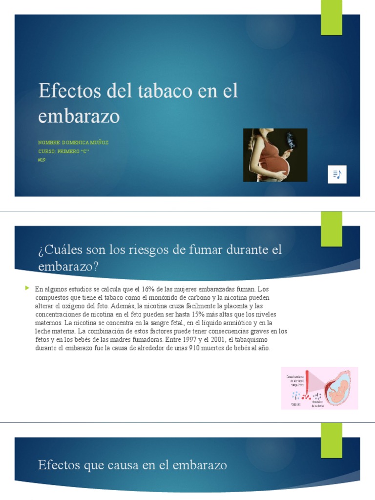 Efectos Del Tabaco en El Embarazo | PDF | Nicotina | El embarazo