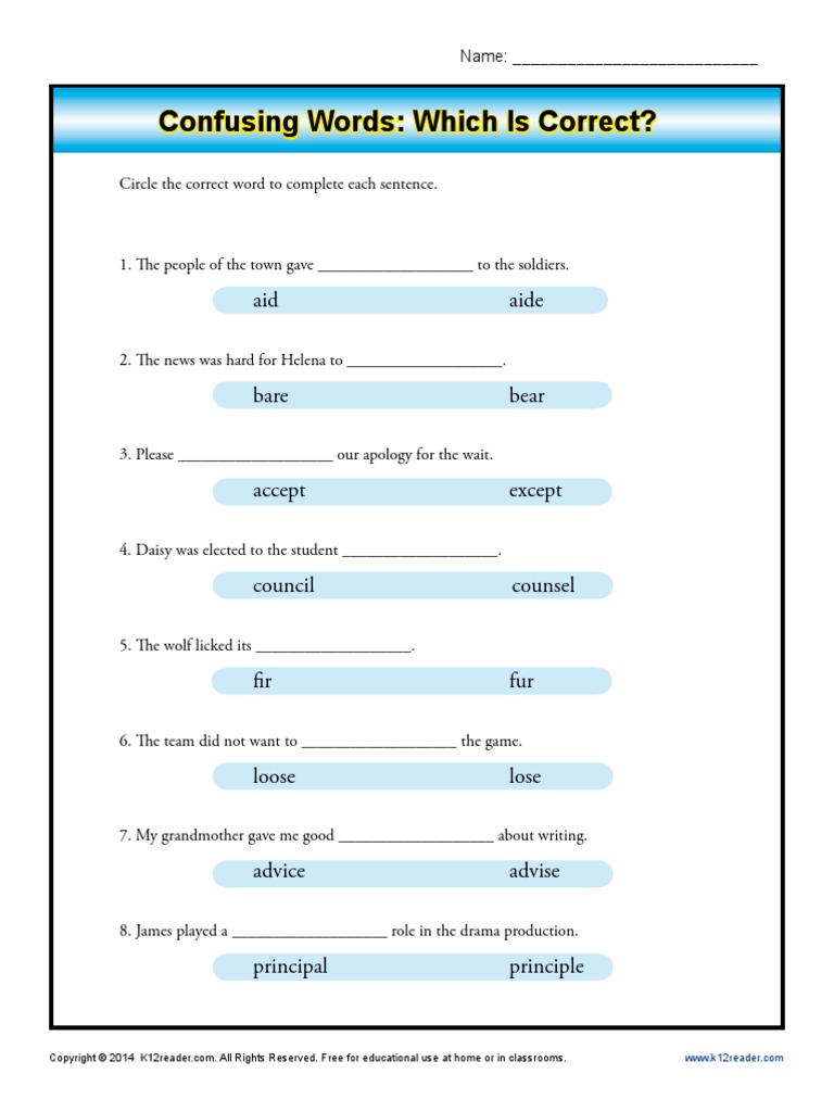 Confusing Words: Which Is Correct?: Aid Aide | PDF