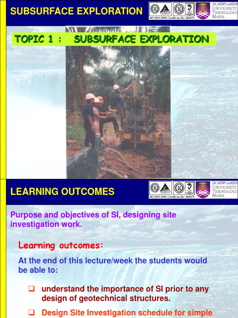 ECG553-Chapter1-Subsurface Exploration | PDF | Geotechnical Engineering ...