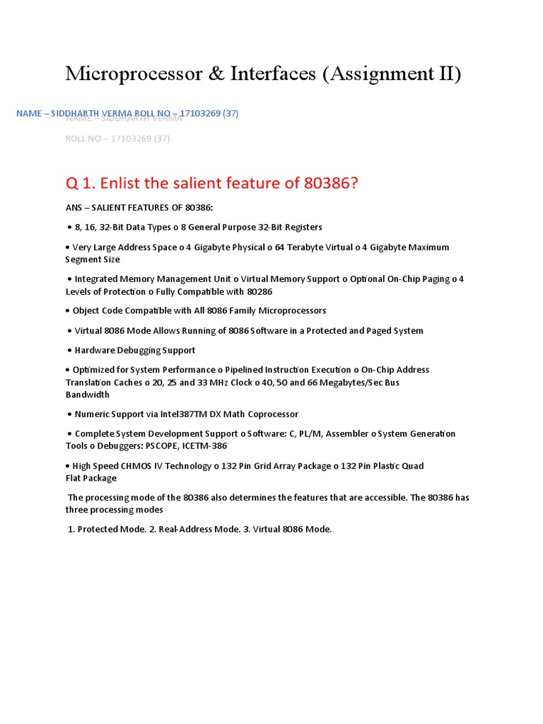 Microprocessor Study Guide | PDF | Central Processing Unit | Integrated ...