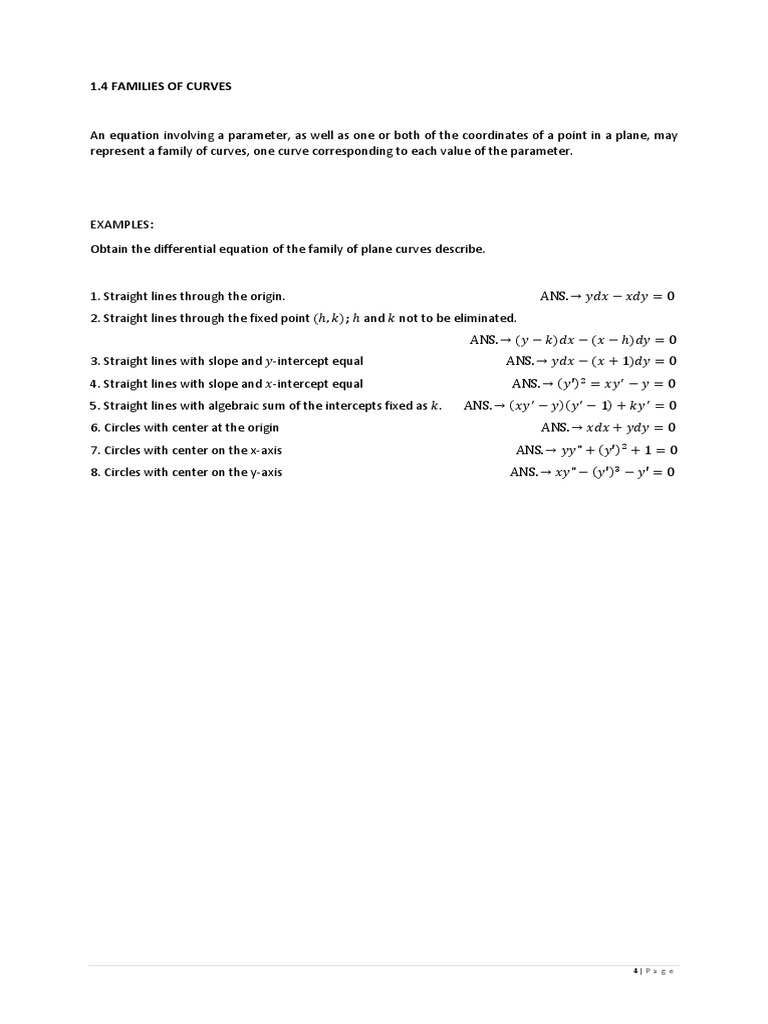 Differential Equations for Curves | PDF
