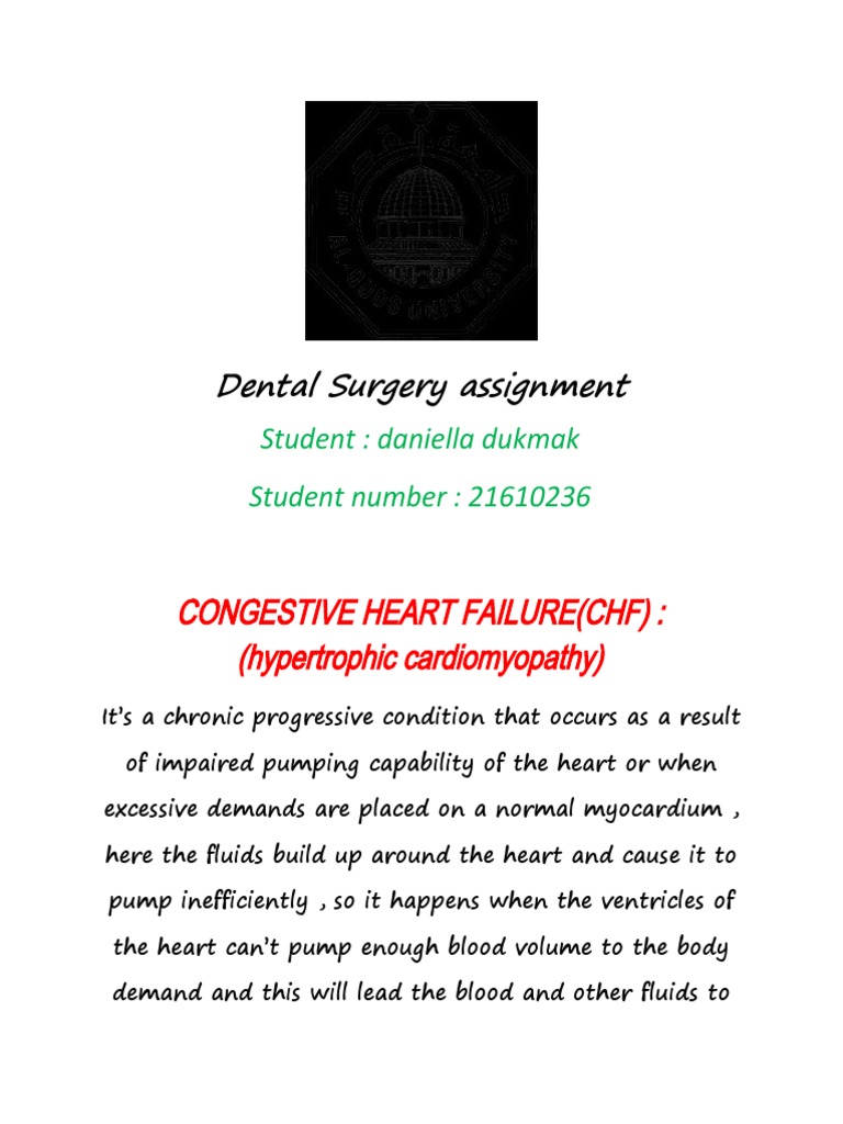 Surgery Assignment | PDF | Heart Failure | Edema