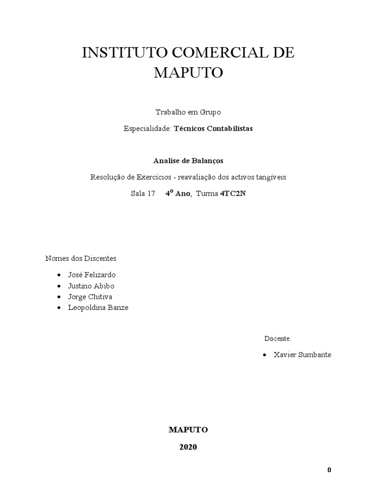 Instituto Comercial de Maputo | PDF | Dinheiro | Balancete