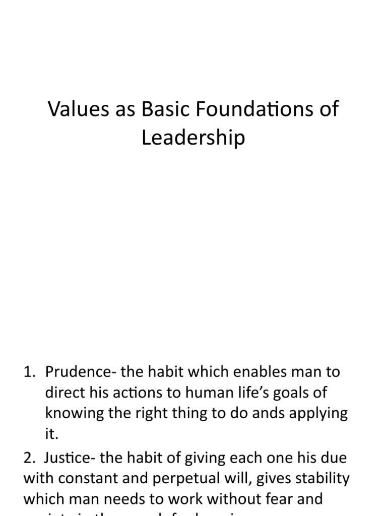Values As Basic Foundations of Leadership | PDF