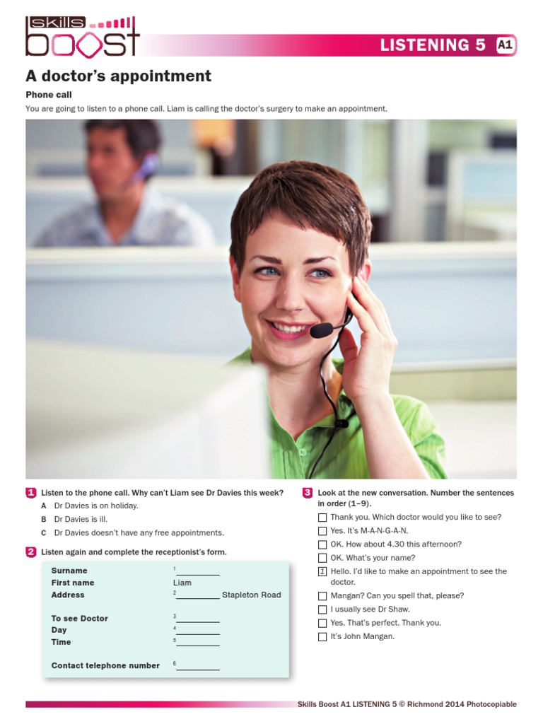 A Doctor's Appointment: Listening 5 | PDF