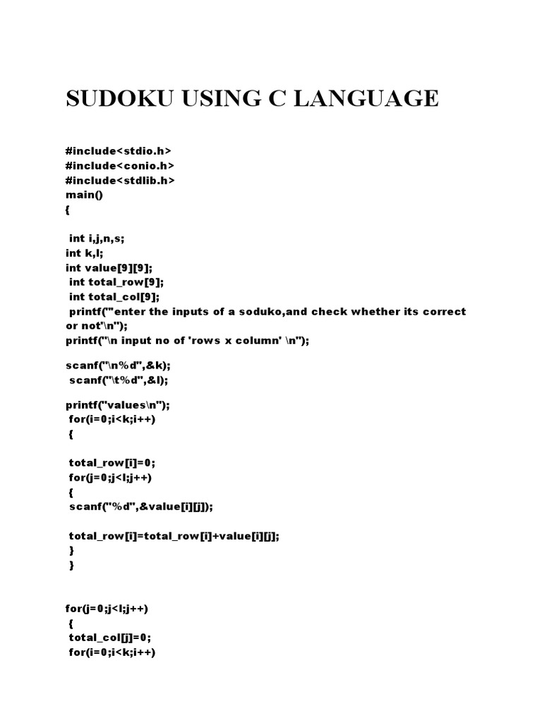 Sudoku Validator in C | PDF