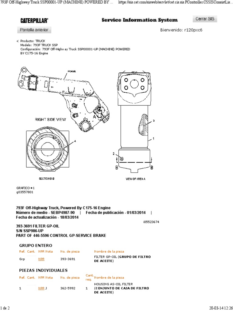Producto: TRUCK Modelo: 793F TRUCK SSP Configuración: 793F Off-Highway ...