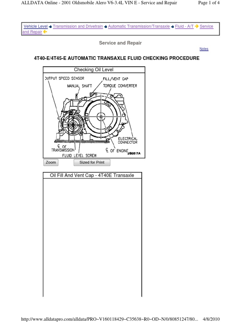 4t40-E-4t45-E Automatic Transaxle Fluid Checking Procedure | PDF ...