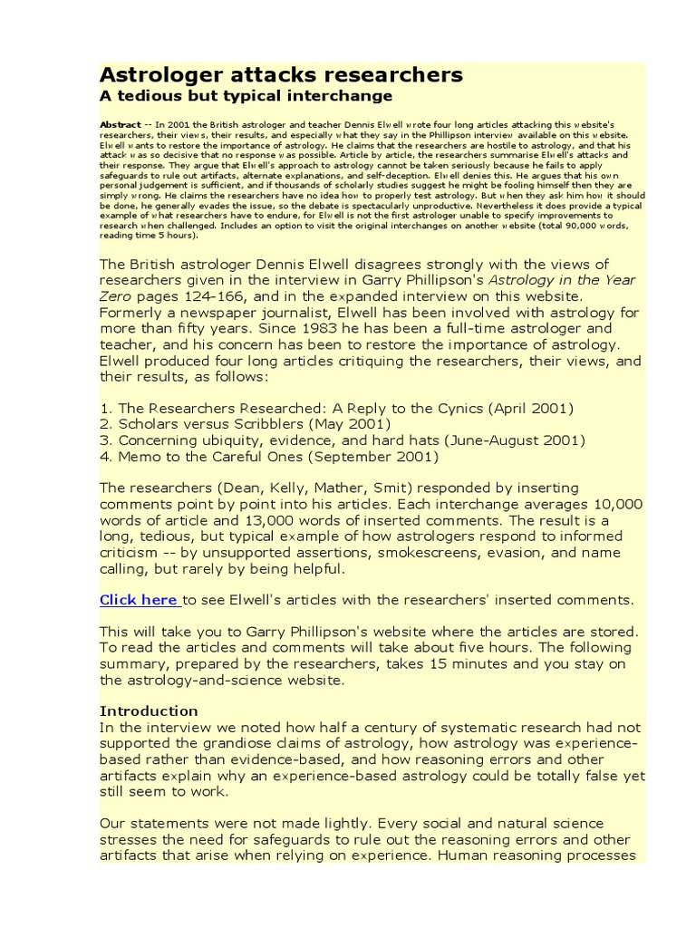 10 Astrologer Attacks Researchers | PDF | Astrology | Planets In Astrology