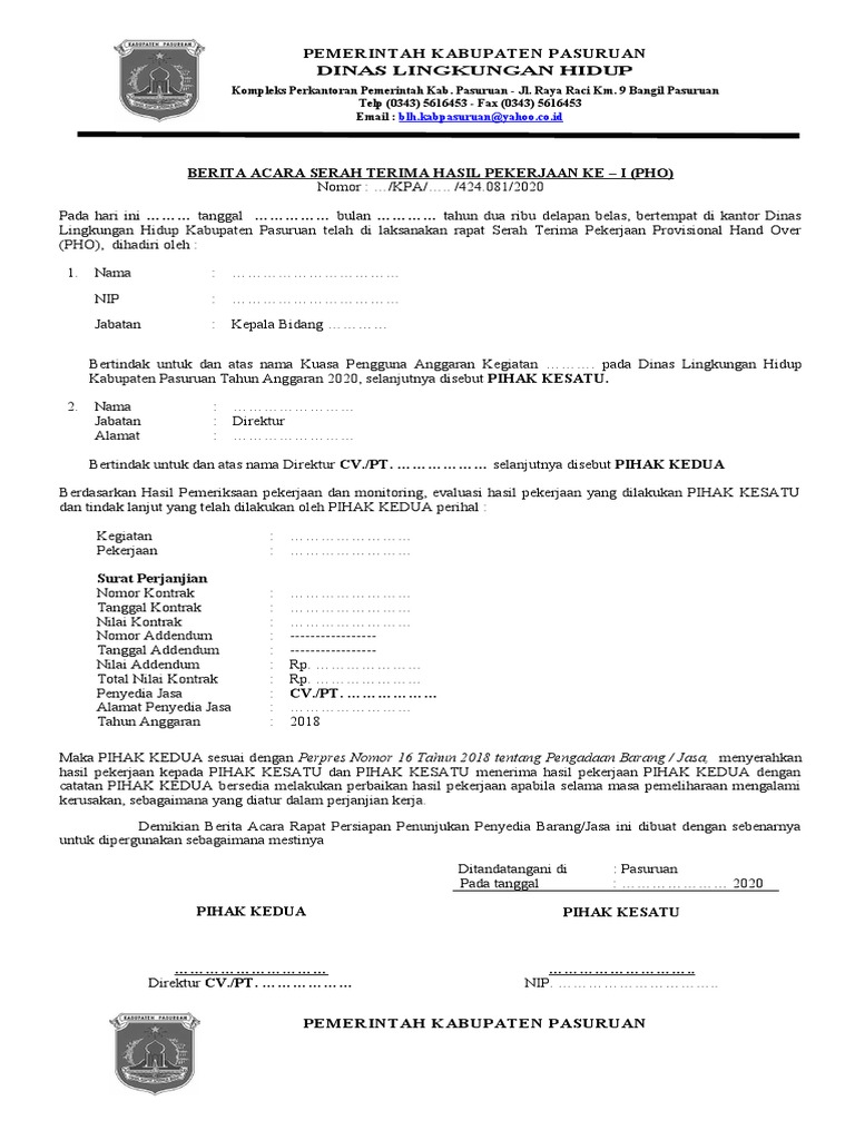 Ba Serah Terima-P1 | PDF