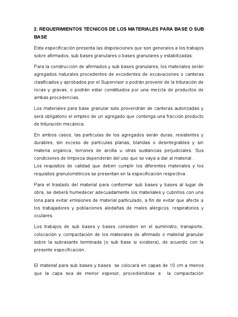 Sub Bases y Bases de Pavimentos | PDF | Riego | Tanques
