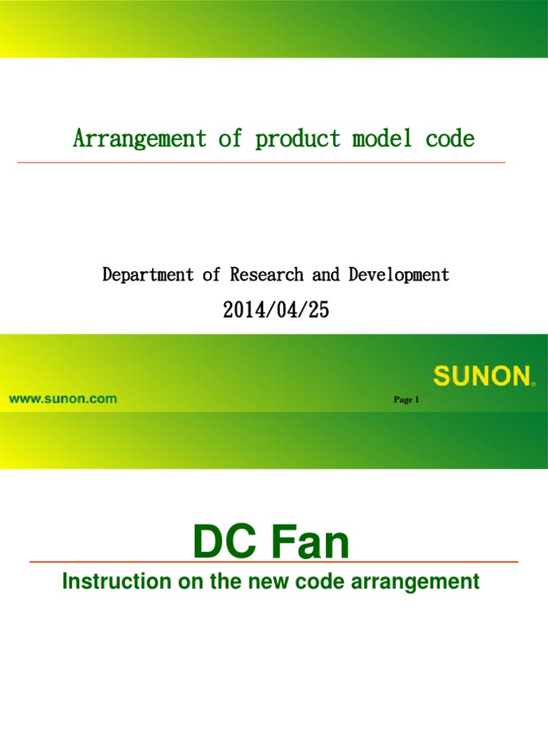 Sunon How To Read Sunon Product Code | PDF | Electric Motor ...