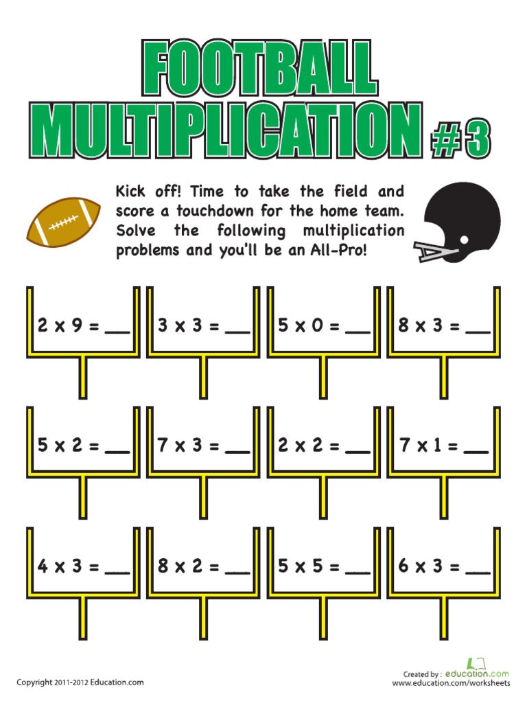 Football Multiplication 3 PDF | PDF