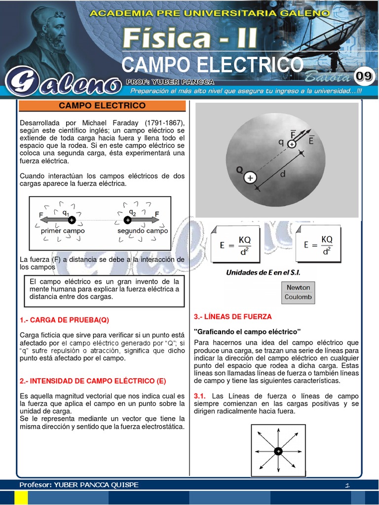 Fisica Ii - Academia - Campo Electrico (Sesión 9) | PDF | Campo ...