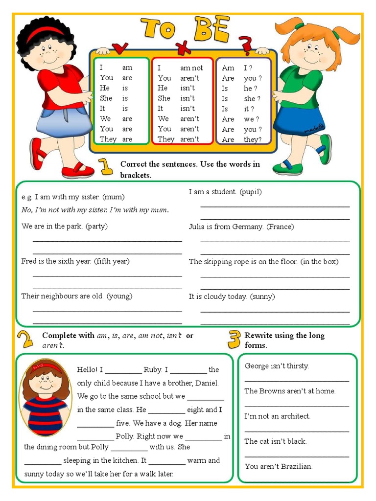 Verb To Be Games Grammar | PDF