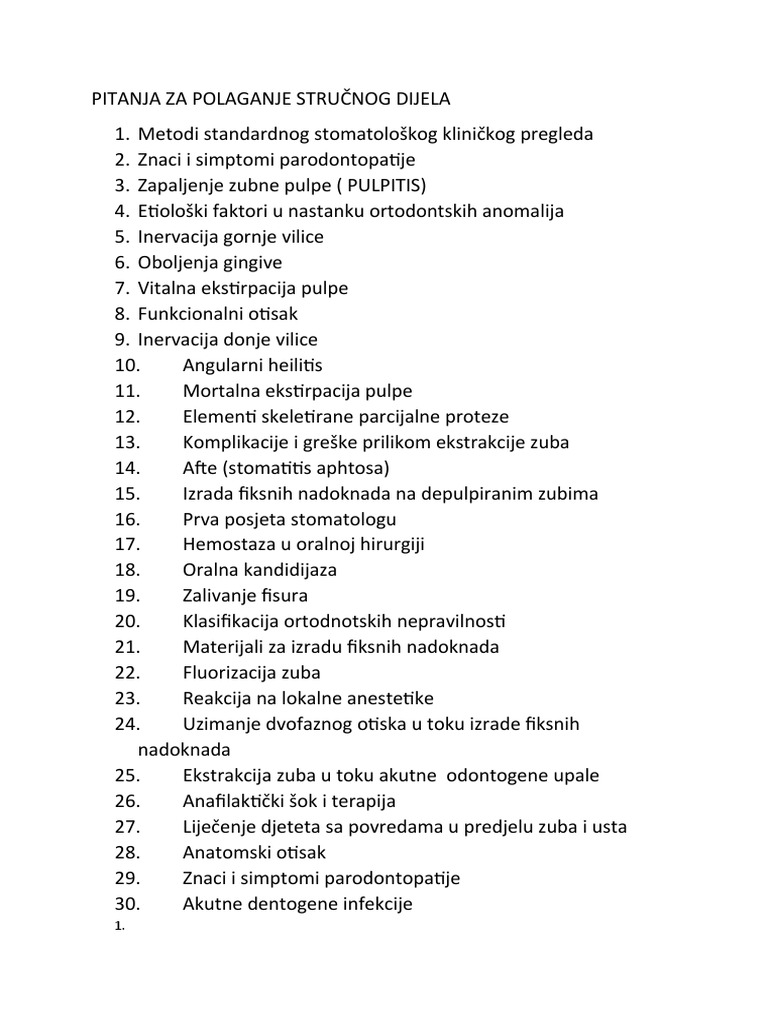 Pitanja Za Polaganje Stručnog Dijela | PDF
