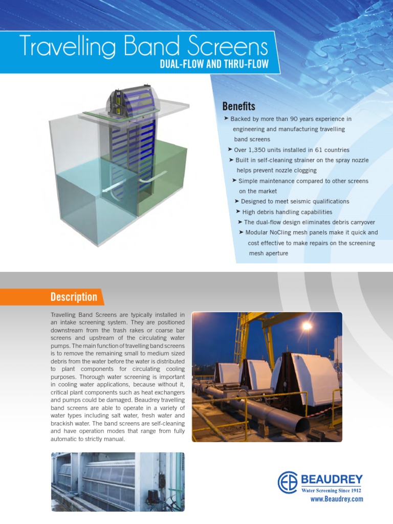 Travelling Band Screens | PDF | Stainless Steel | Water