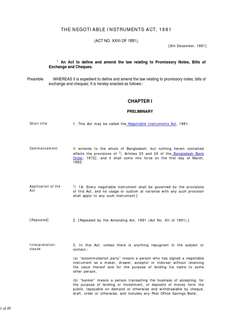 Ni Act 1981 PDF | PDF | Promissory Note | Law Of Agency