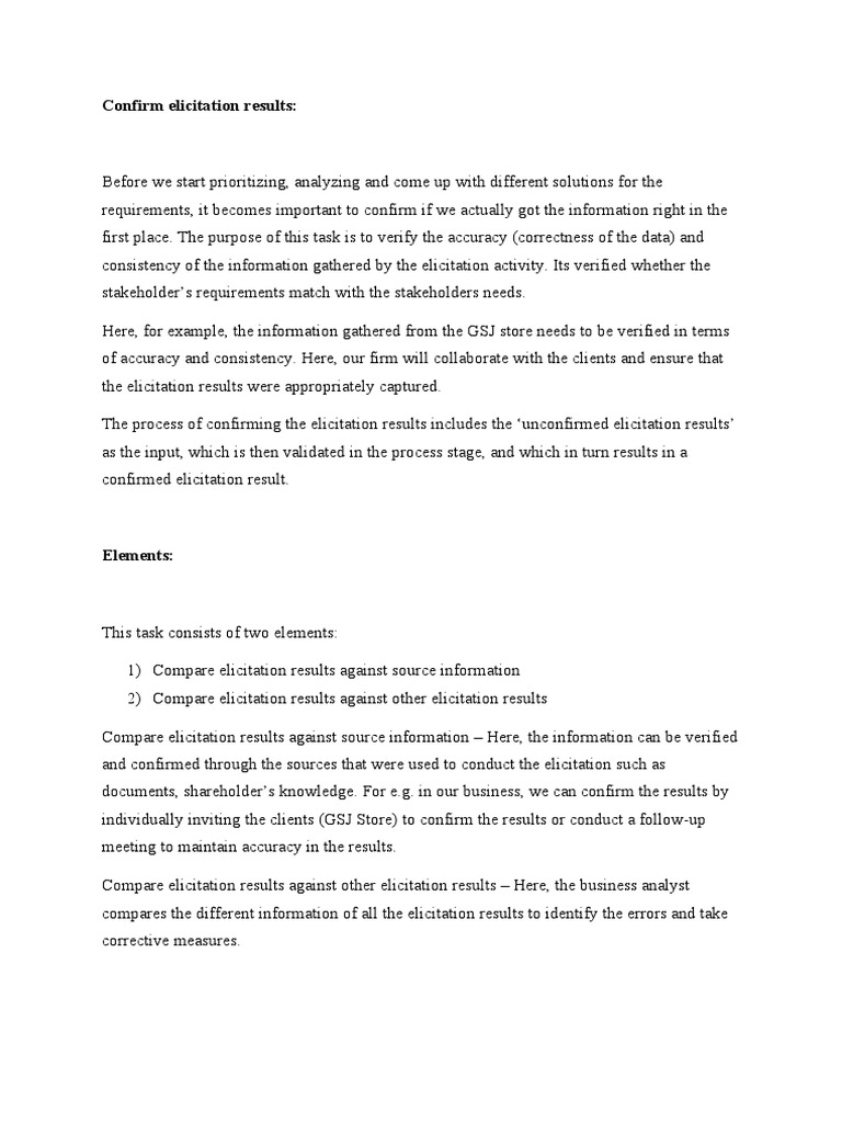 Confirming Elicitation Results Process | PDF | Systems Science ...